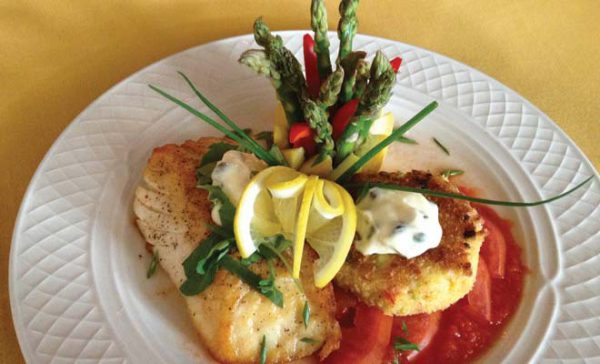 Halibut Recipes | Alaskan Halibut Filet and Crab Cake | Fish Alaska ...