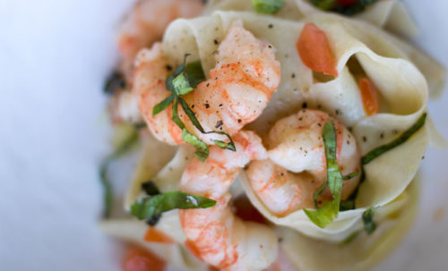 Garlic Butter Spot Prawns with Basil and Tomato - Fish Alaska Magazine